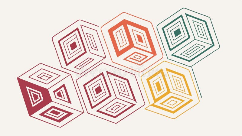 Geometric Cubes Set, 3D Shapes, Abstract Design, Modern Art Elements ...