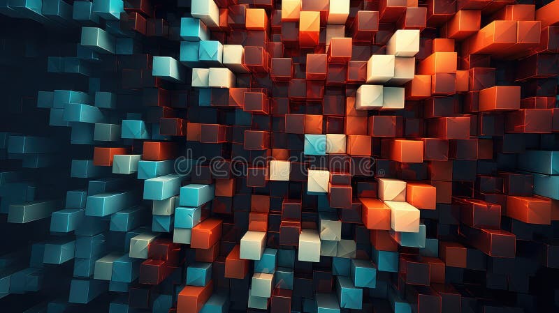 Geometric Cubic Mosaic Mosaic Stock Illustration - Illustration of ...