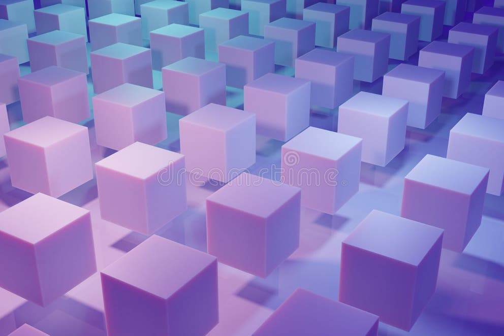 Geometric Cubic Pattern Background with Neon Color and Shadows 3d ...