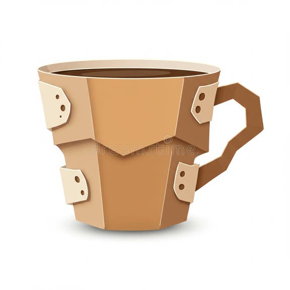 Geometric Cup Design with Angular Shapes and a Warm Brown Color Scheme ...