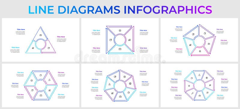 Geometric Cycle Diagrams with 3, 4, 5, 6, 7 and 8 Options, Steps or ...