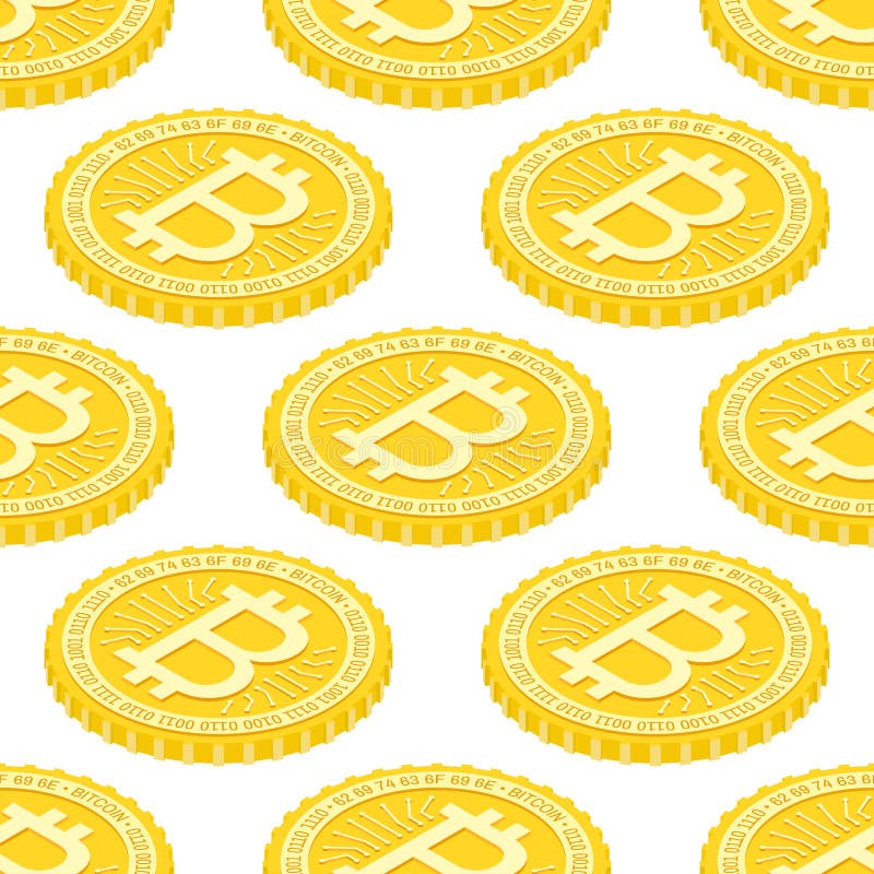Simple Geometric Pattern With Bitcoin Icon Sign Vector Illustration ...