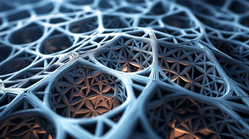 The Geometric 3D Background Features Interlocking Patterns of Shapes ...