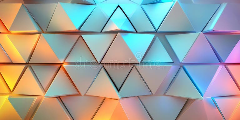 A Geometric 3D Background with Interlocking Triangular Prisms Forming a ...