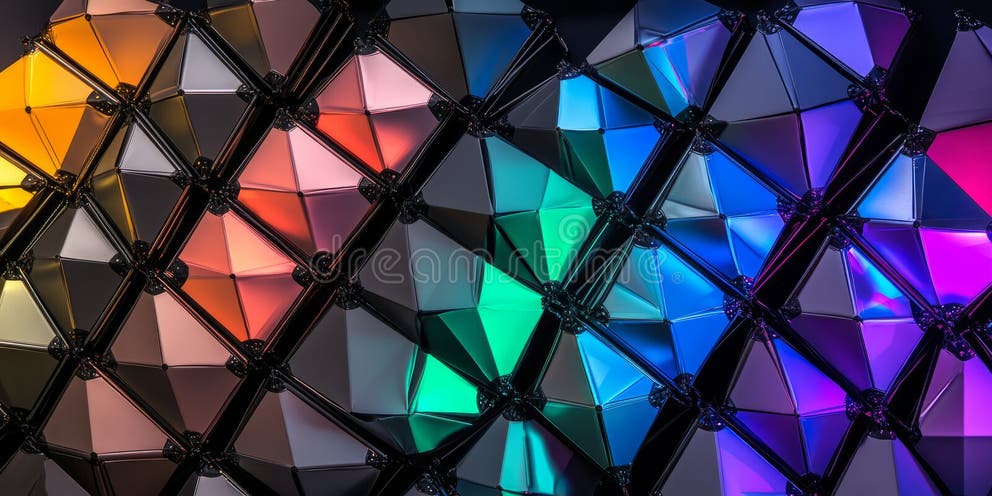 A Geometric 3d Background With Interlocking Triangular Prisms Forming A Dynamic Abstract