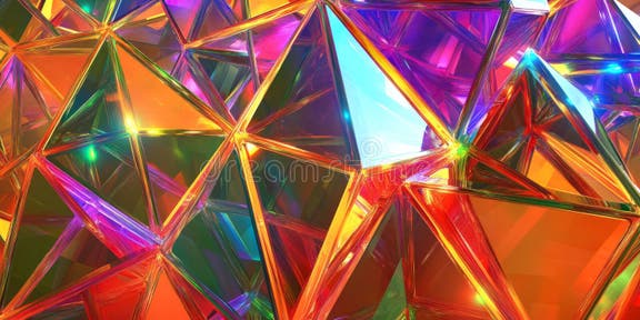 A Geometric 3D Background with Interlocking Triangular Prisms Forming a ...