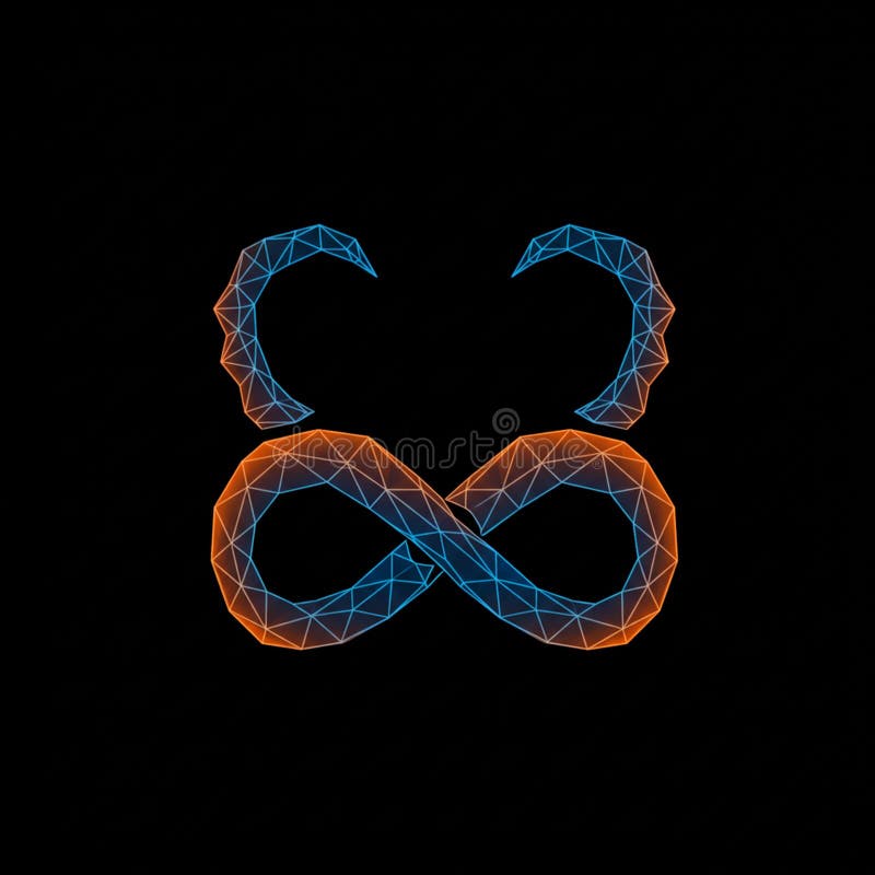 Geometric 3D Design Features a Stylized Infinity Symbol Resembling ...