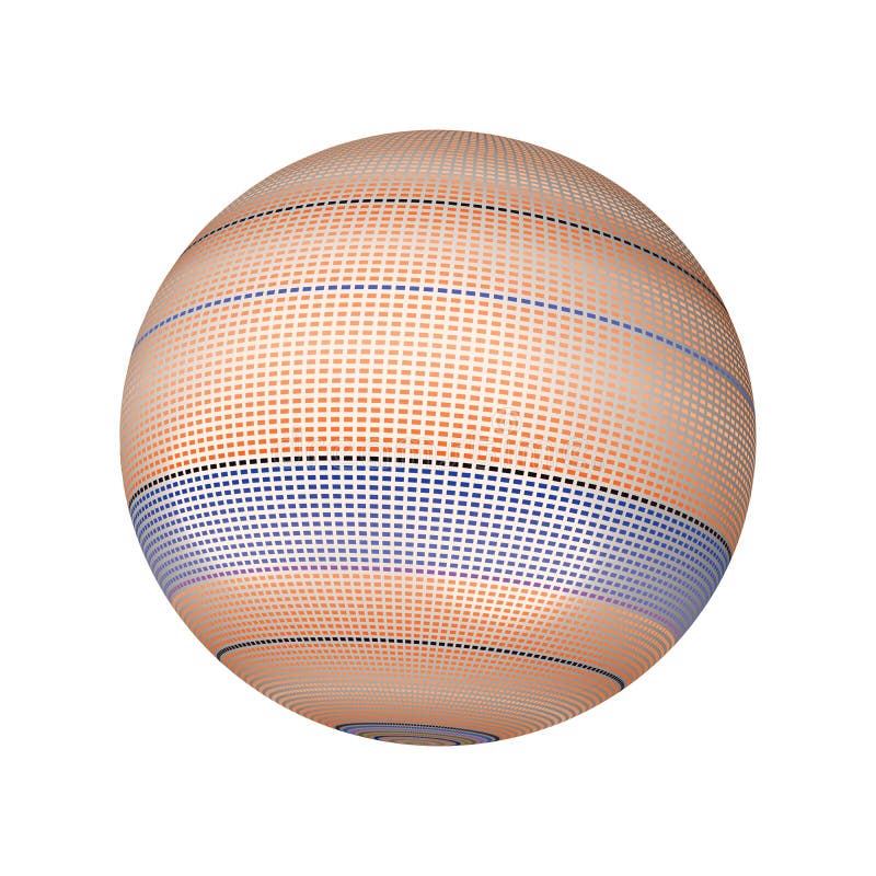 3D Render Geometric Dots Stripe Globe Icon Vector Background ...