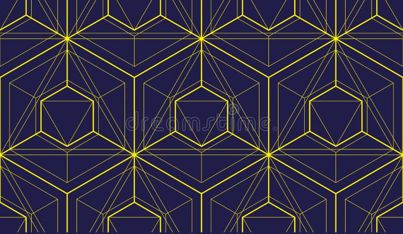 Geometric 3d Lines Abstract Seamless Pattern, Vector Background Stock ...