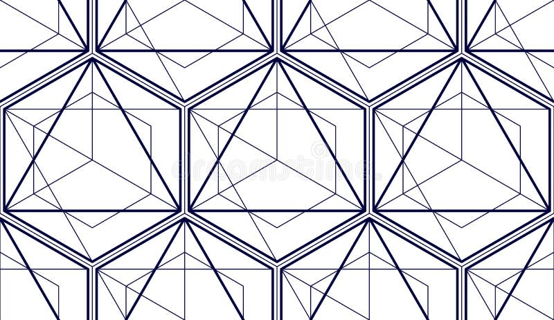 Geometric 3d Lines Abstract Seamless Pattern, Vector Background ...