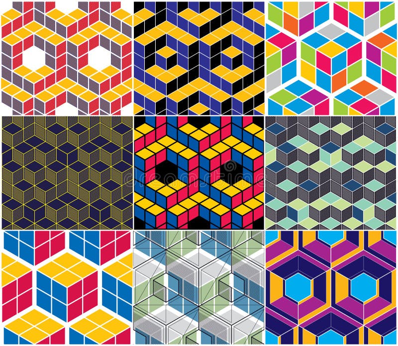 Cubic Colorful Patterns Stock Illustrations – 215 Cubic Colorful ...