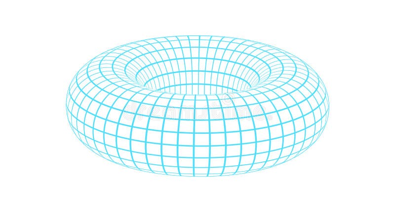 Geometric 3d Mesh Donut stock illustration. Illustration of torus ...
