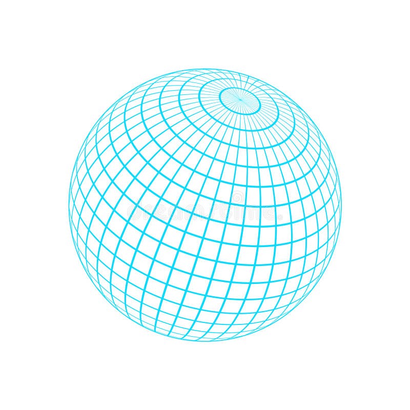 Geometric 3d Mesh Pattern Sphere Stock Illustration - Illustration of ...