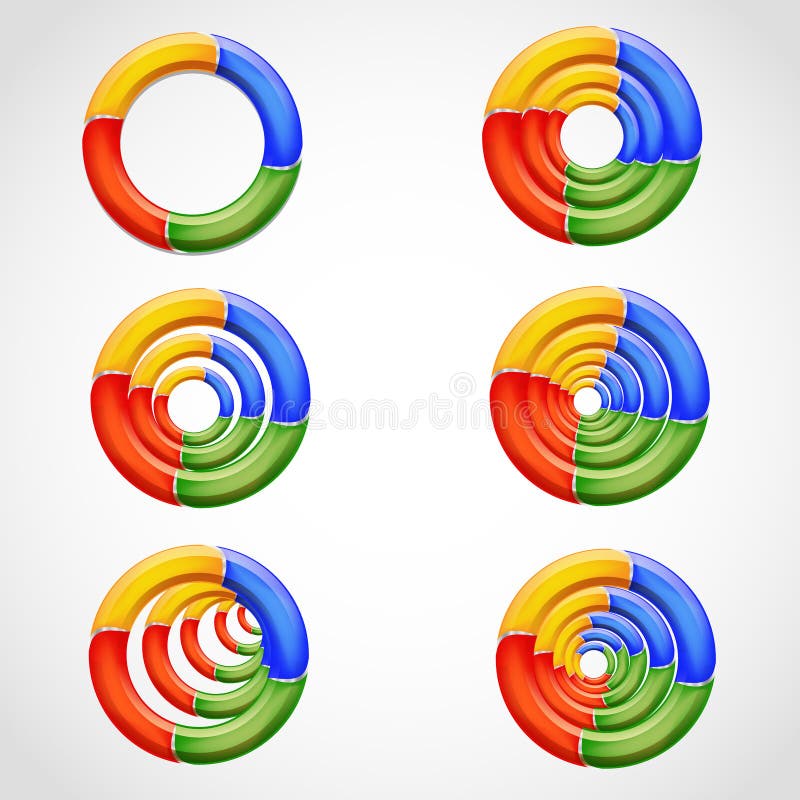 3D Multicolored Ring Shapes Stock Vector - Illustration of business ...