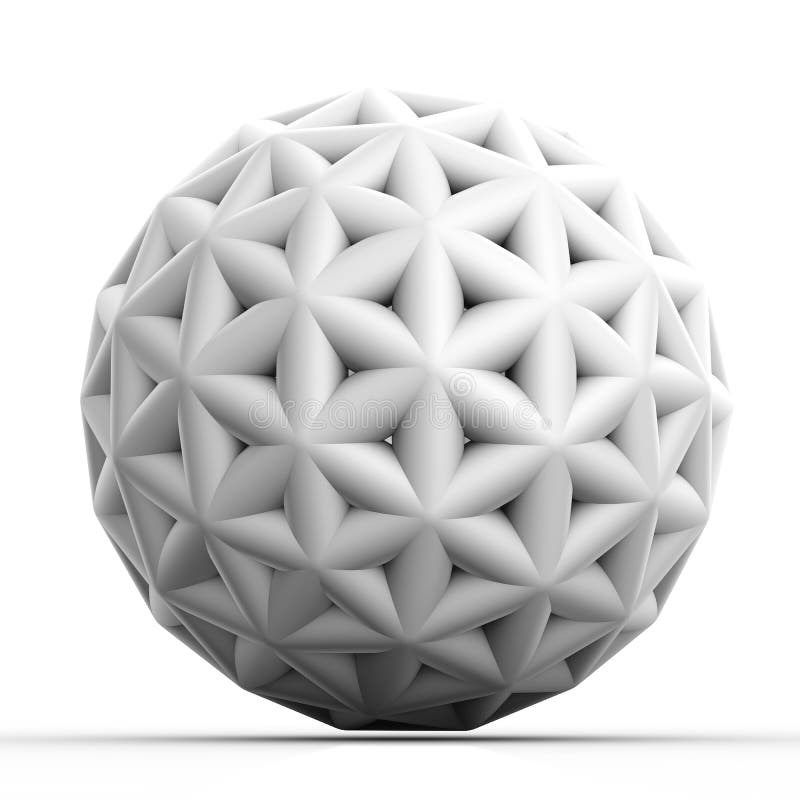 Geometric 3D Object On White Stock Illustration - Illustration of ...
