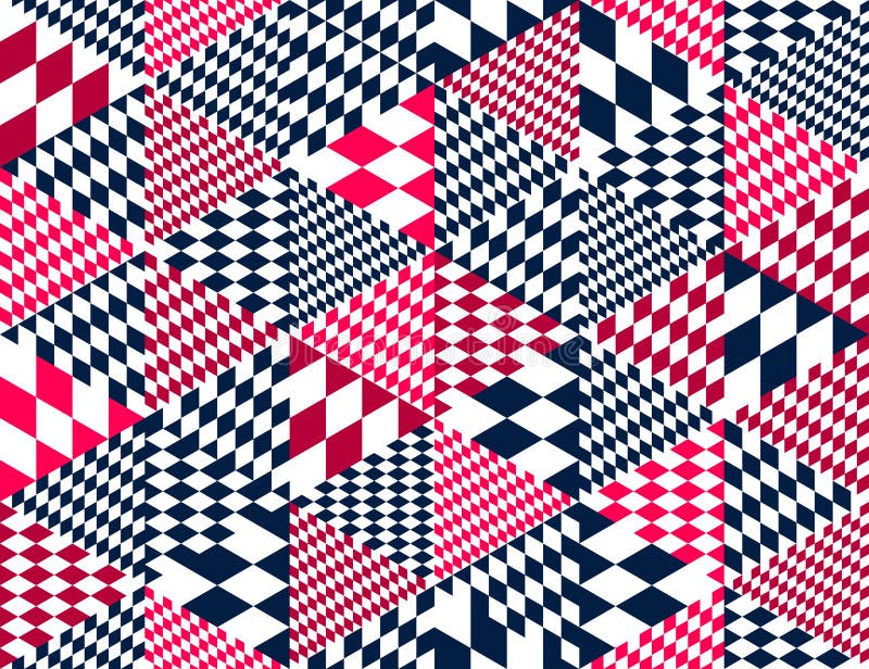 Geometric 3D Seamless Pattern with Cubes, Rhombus and Triangles Boxes ...