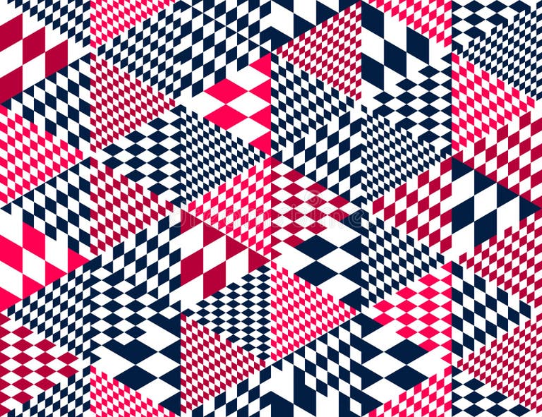 Geometric 3D Seamless Pattern with Cubes, Rhombus and Triangles Boxes ...