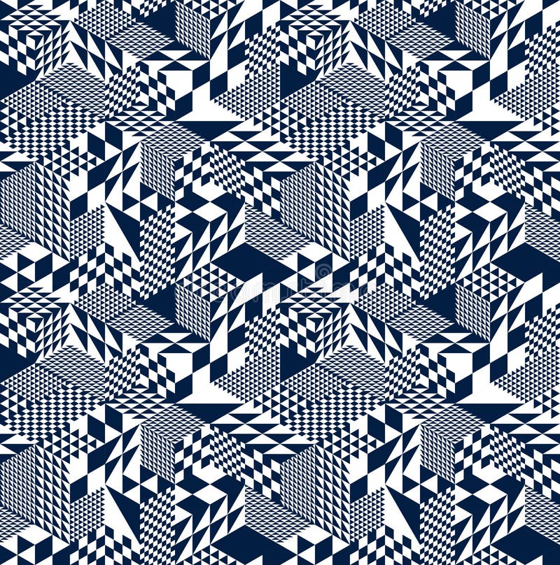 Geometric 3D Seamless Pattern with Cubes, Rhombus and Triangles Boxes ...