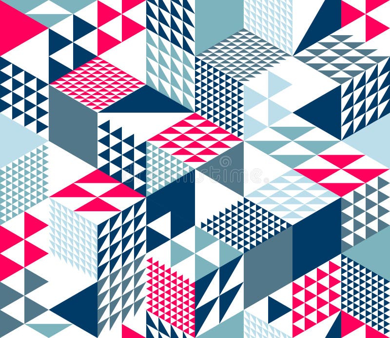 Geometric 3D Seamless Pattern with Cubes, Rhombus and Triangles Boxes ...