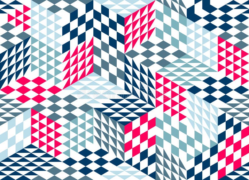 Geometric 3D Seamless Pattern with Cubes, Rhombus and Triangles Boxes ...
