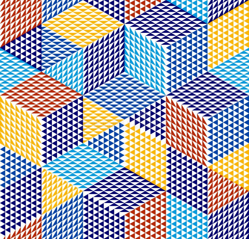 Geometric 3D Seamless Pattern with Cubes, Rhombus and Triangles Boxes ...