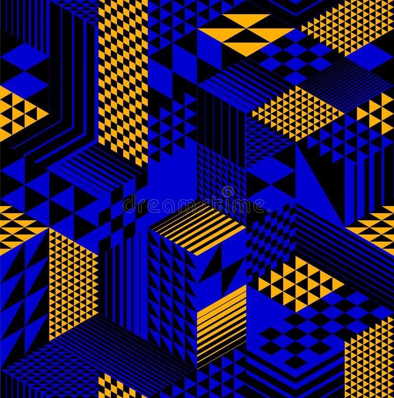 Geometric 3D Seamless Pattern with Cubes, Rhombus and Triangles Boxes ...