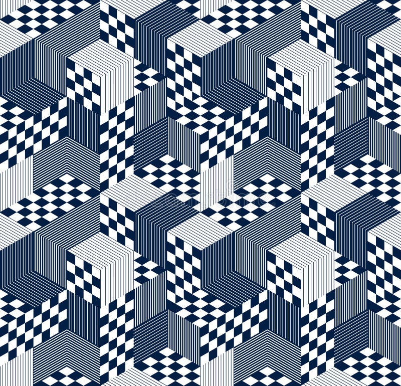 Geometric 3D Seamless Pattern with Cubes, Rhombus and Triangles Boxes ...