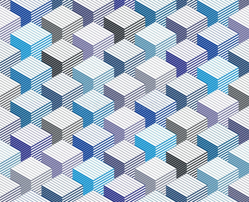 Geometric 3D Seamless Pattern with Lined Cubes, Stripy Boxes Blocks ... Geometric 3D Seamless Pattern with Lined Cubes, Stripy Boxes Blocks ...