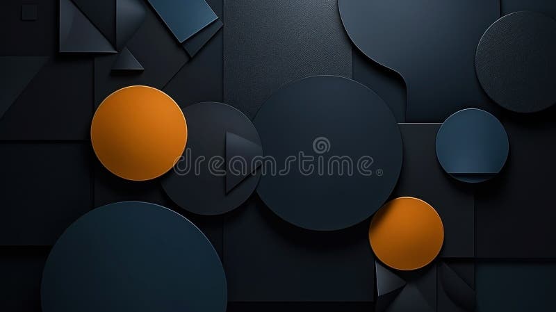 Geometric 3d Smooth Matte Shapes. Abstract Background with Black Colour ...