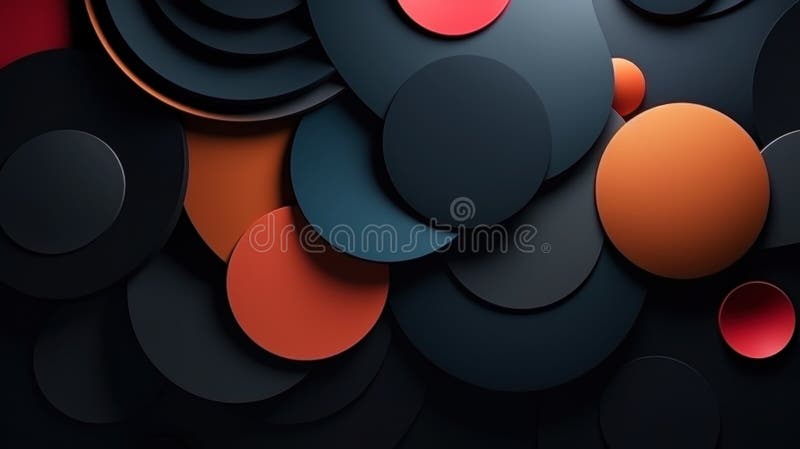 Geometric 3d Smooth Matte Shapes. Abstract Background with Black Colour ...