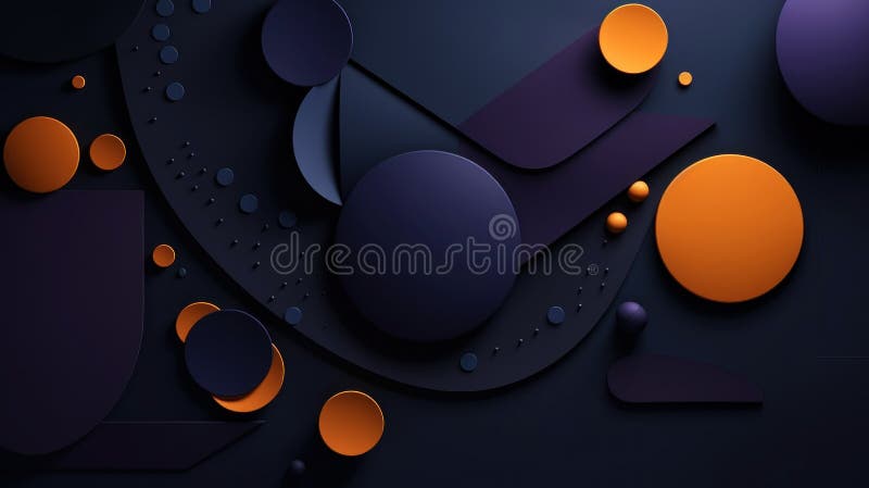 Geometric 3d Smooth Matte Shapes. Abstract Background with Black Colour ...