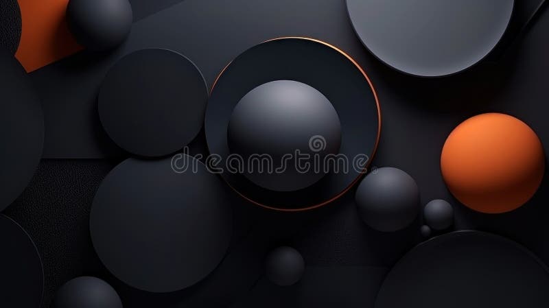 Geometric 3d Smooth Matte Shapes. Abstract Background with Black Colour ...