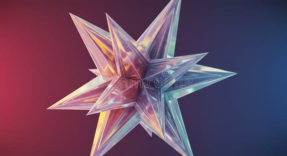 Geometric 3D Star-shaped Sculpture Featuring Sharp, Pointed Spikes. the ...