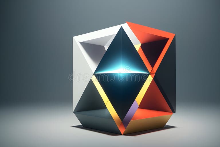 Abstract 3d Rendering of Geometric Shapes Composition with Squares Stock Illustration ...