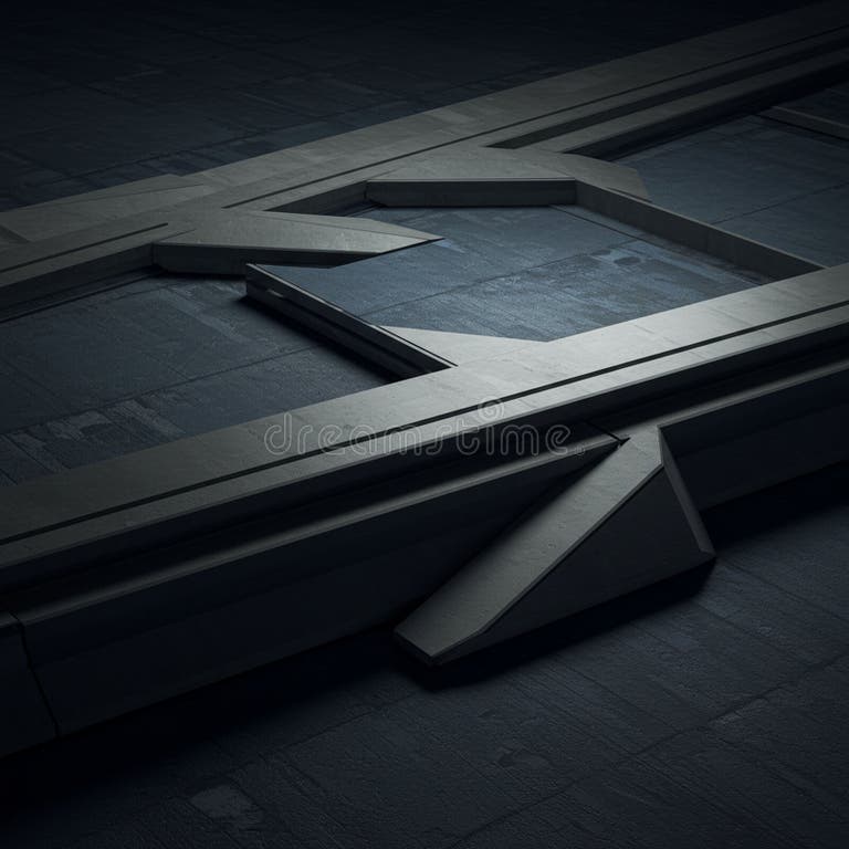 Geometric 3d Structure Of Dark Angular Panels Forming A Network Against A Textured Stock