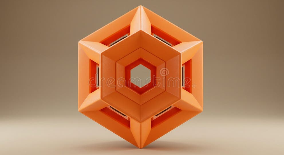 Geometric 3D Structure with Interlocking Hexagonal Shapes, Primarily ...
