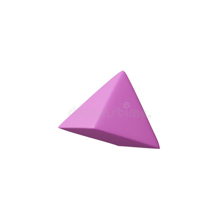 Geometric 3D Triangle Pyramid Shape Plastic Cartoon Style Vector Icon ...