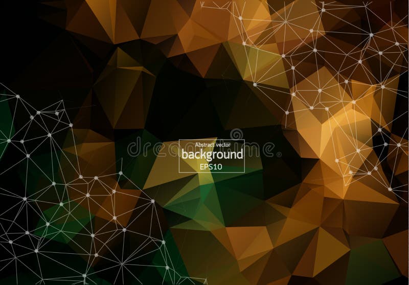 Geometric Dark Brown Polygonal Background Molecule and Communication ...