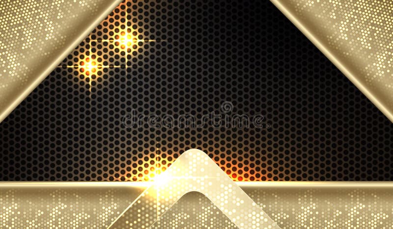 Geometric Dark Mesh Background with a Gold Frame, Arrow and Glitter ...