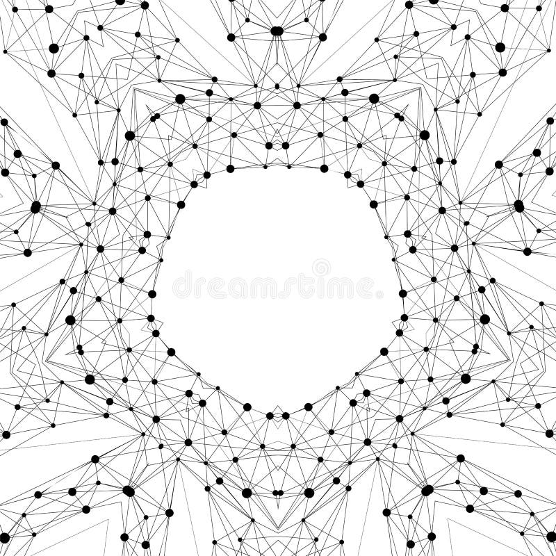 Geometric Decorative Element. Wireframe Mesh Design Frame. Template ...
