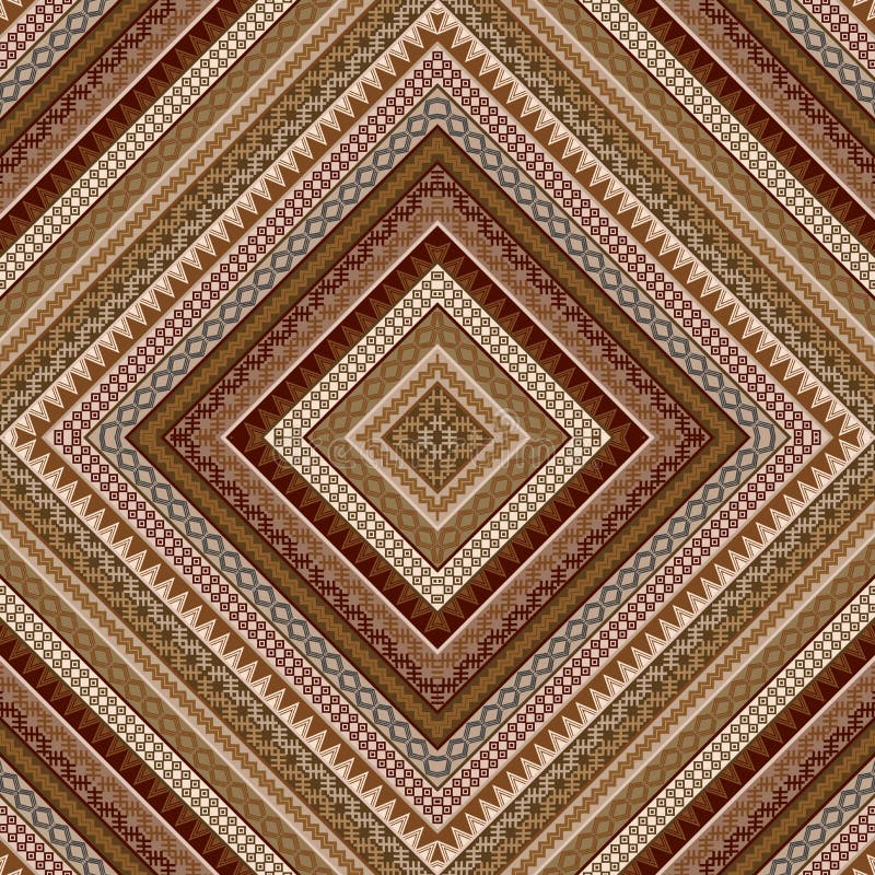 Brown Ethnic Pattern Boho Style Stock Illustration - Illustration of ...
