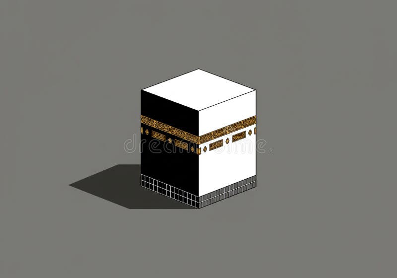 Geometric Depiction of the Kaaba, a Significant Islamic Religious Site ...