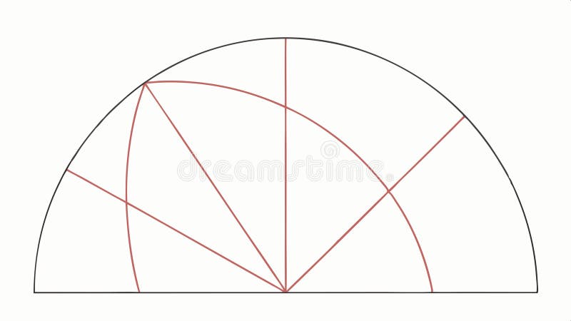 Geometric Design Based on Dividing a Semi,circle Illustration Vector ...