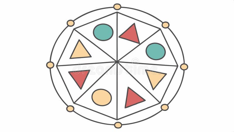 Geometric Design with Central Circle Sectors Vector Design Generative ...