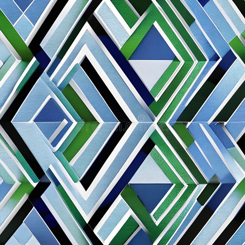 A Geometric Design with Diamonds and Rectangles Arranged in a Chevron ...