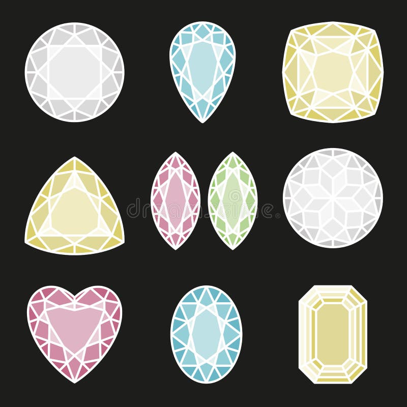 Differents Gems Stock Illustrations – 2 Differents Gems Stock ...