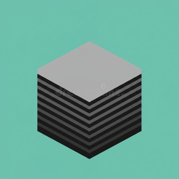 A Geometric Design Features a Grayscale Hexagonal Prism with Multiple ...