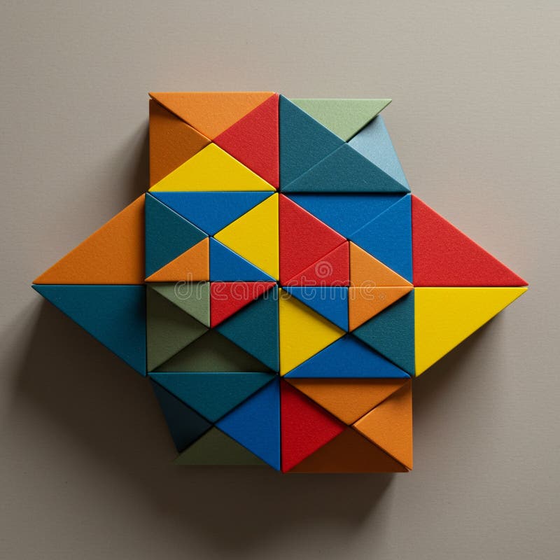 Geometric Design Featuring Colorful Triangular Shapes Arranged in a ...