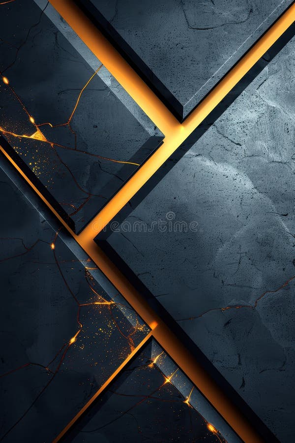 Geometric Design Featuring Golden and Dark Blue Shapes with Intricate ...