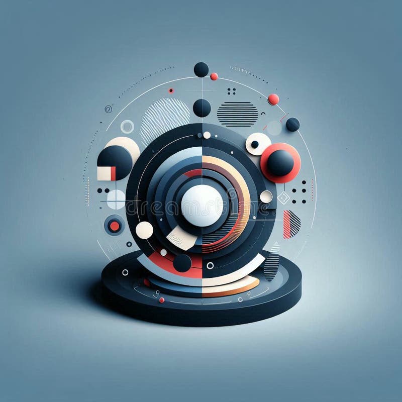 AI-Generated Abstract Geometric Design with Dynamic Shapes and Vibrant ...